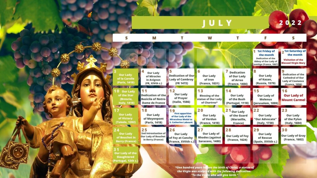 Marian Calendar | Militia Immaculatae